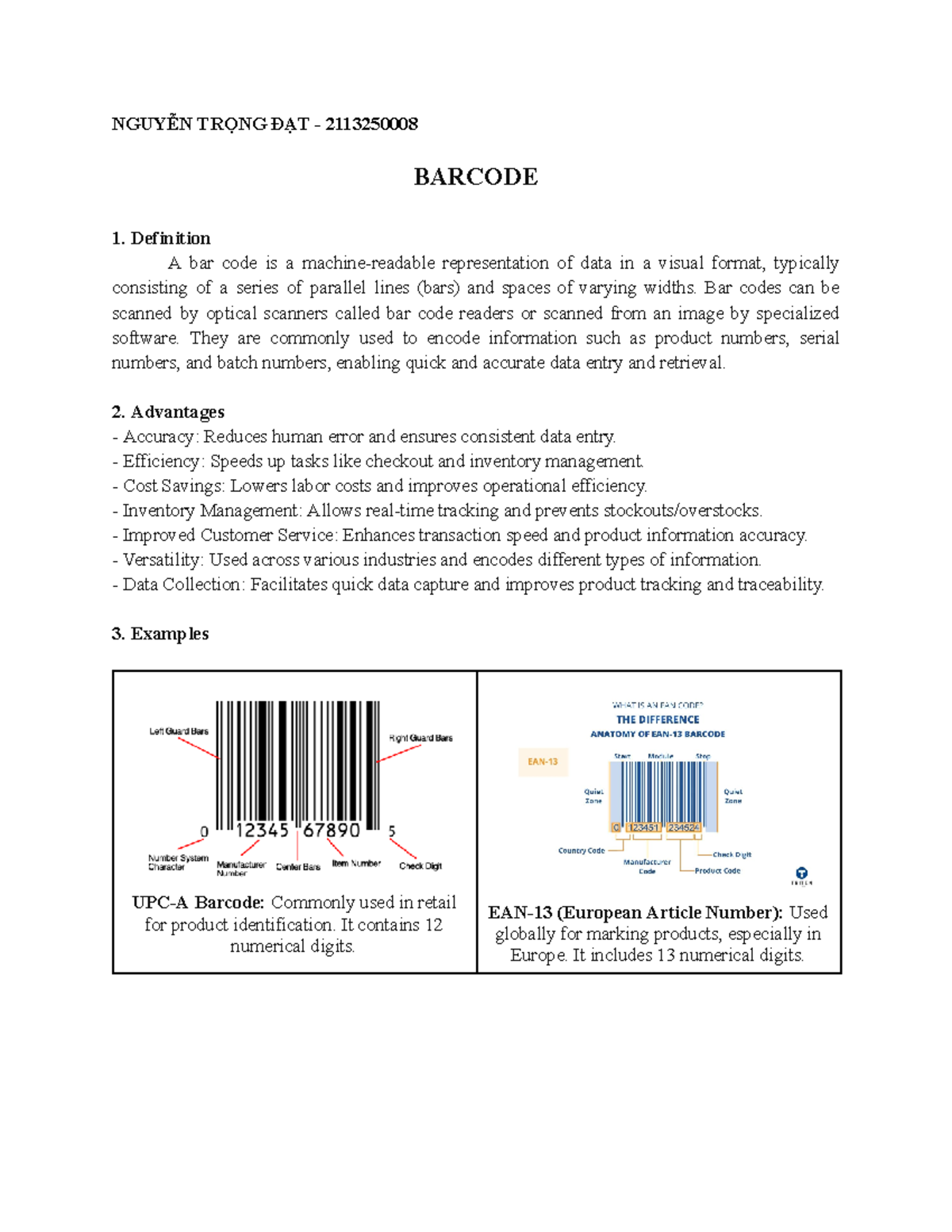 Barcode Overview: Definition, Advantages & Examples - Studocu