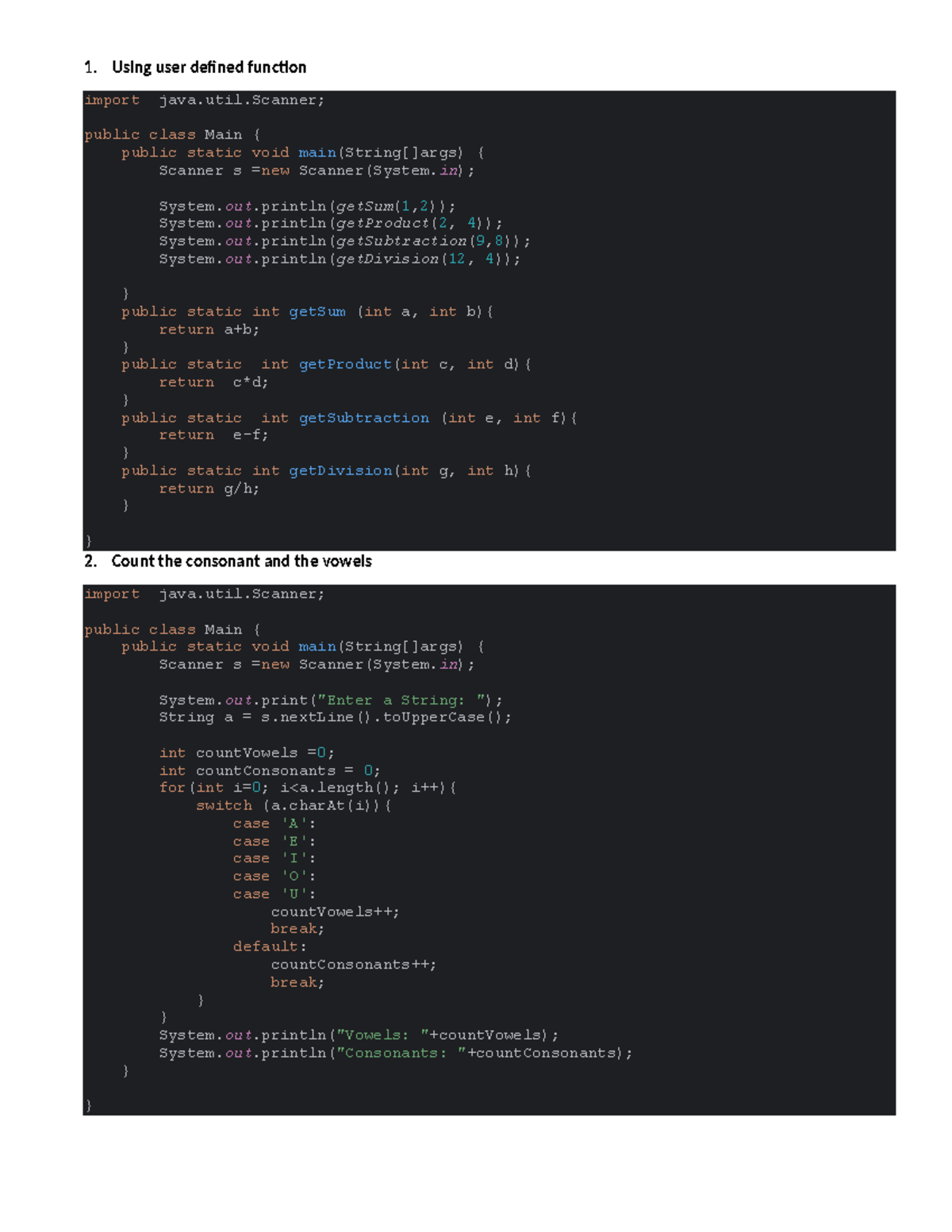 Global governance - 1. Using user defined function import java.util ...