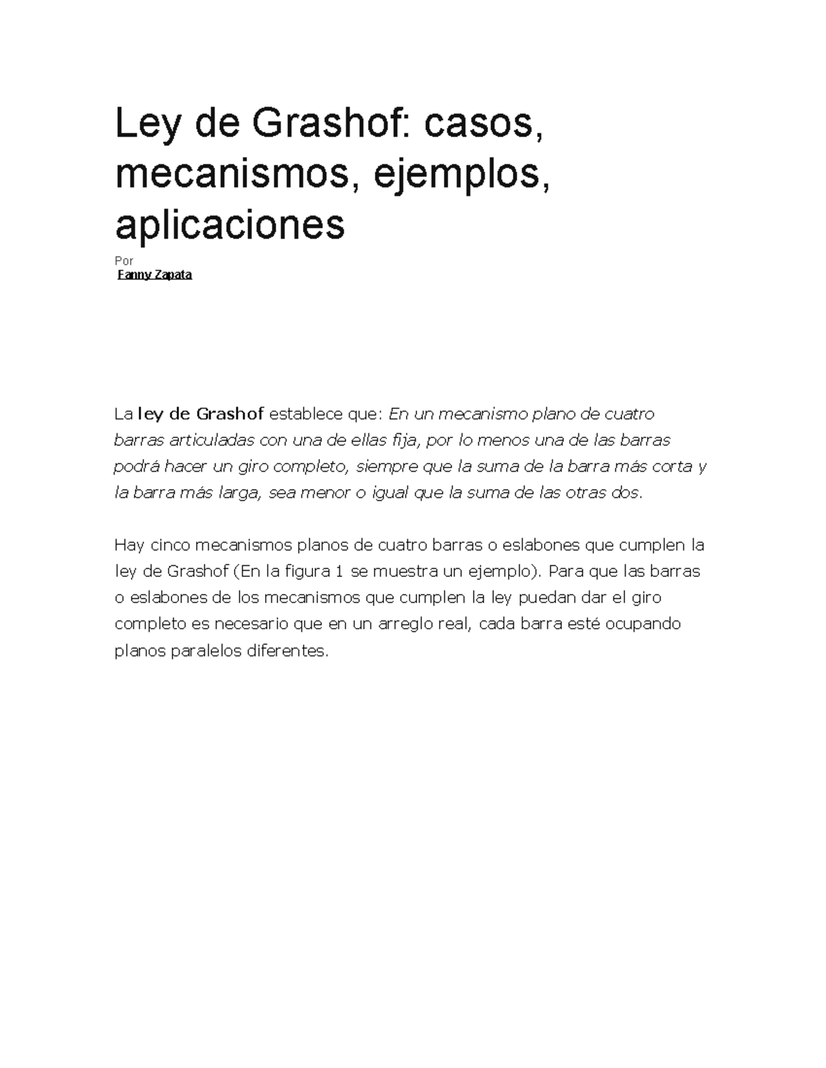 Scri 7 - Ley de Grashof: Mecanismos y Aplicaciones Explicadas - Studocu