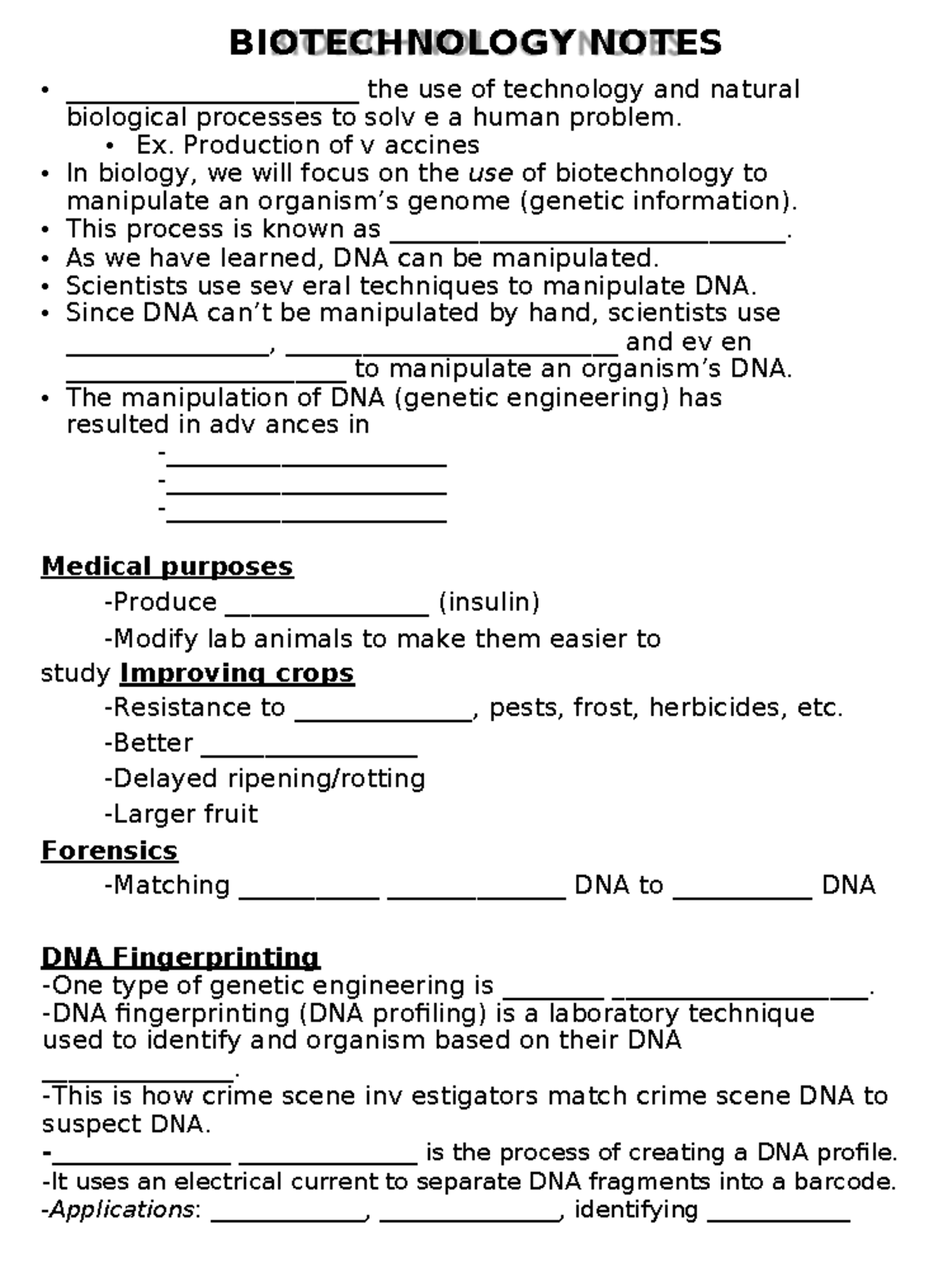 Biotechnology Notes: Exploring Genetic Engineering & Its Applications ...
