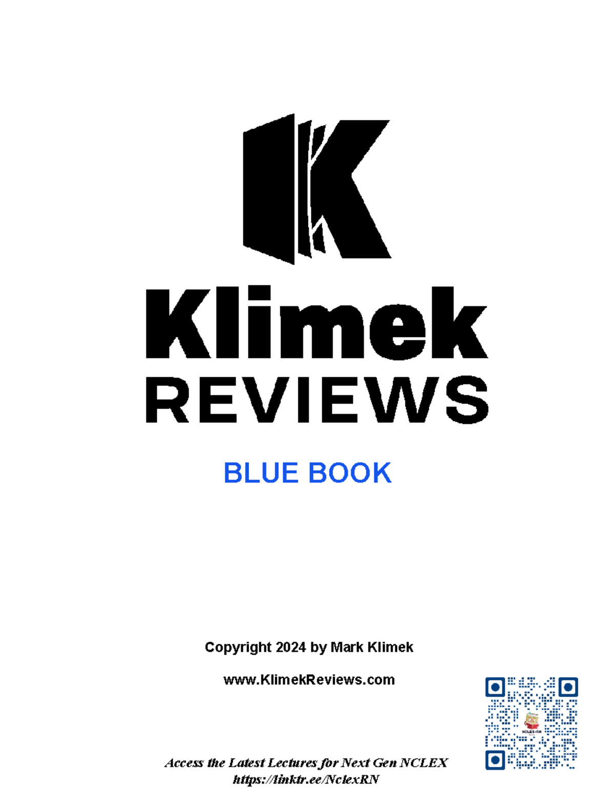 Mark Klimek 2024 NCLEX Blue Book: Comprehensive Review Topics - Studocu