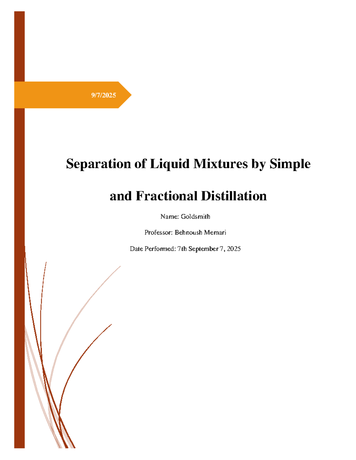 Distillation Lab Report: Simple & Fractional Distillation (CHEM 101 ...