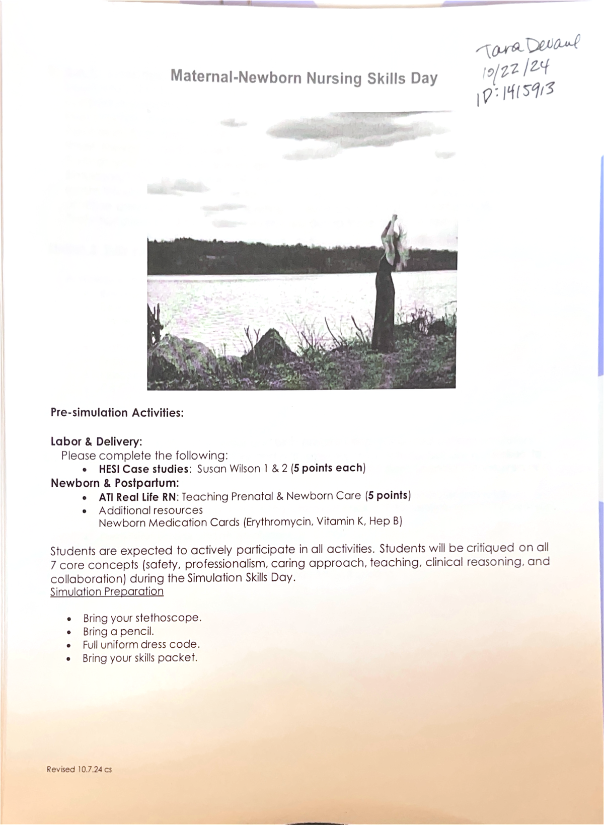 OB Skills Packet - Tara Devaul - Tara Devanl Nursing Skills Day D ...
