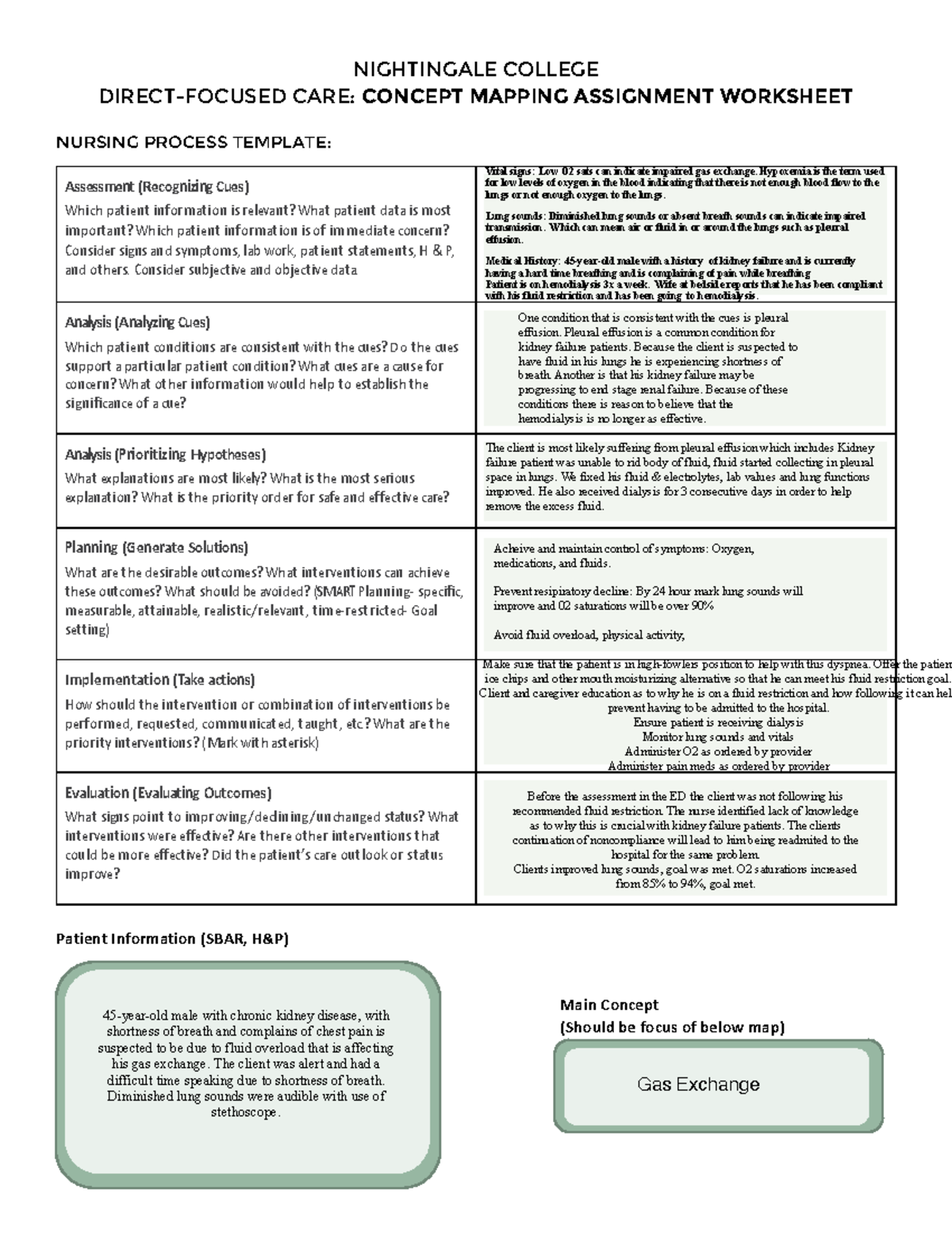 Concept Map Assignment Worksheet - NIGHTINGALE COLLEGE DIRECT-FOCUSED ...