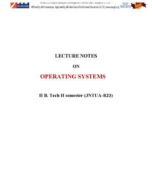OS Lecture Notes Module-1 - Computer System Architecture, Operating ...