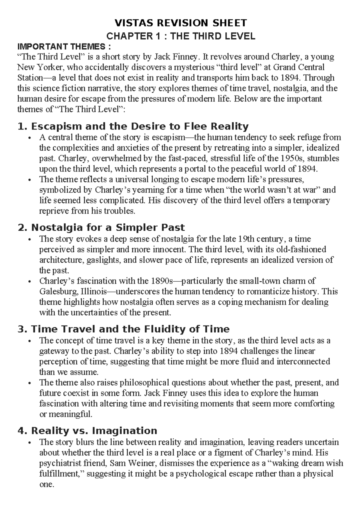 Vistas Revision Sheet - it is help full - VISTAS REVISION SHEET CHAPTER ...