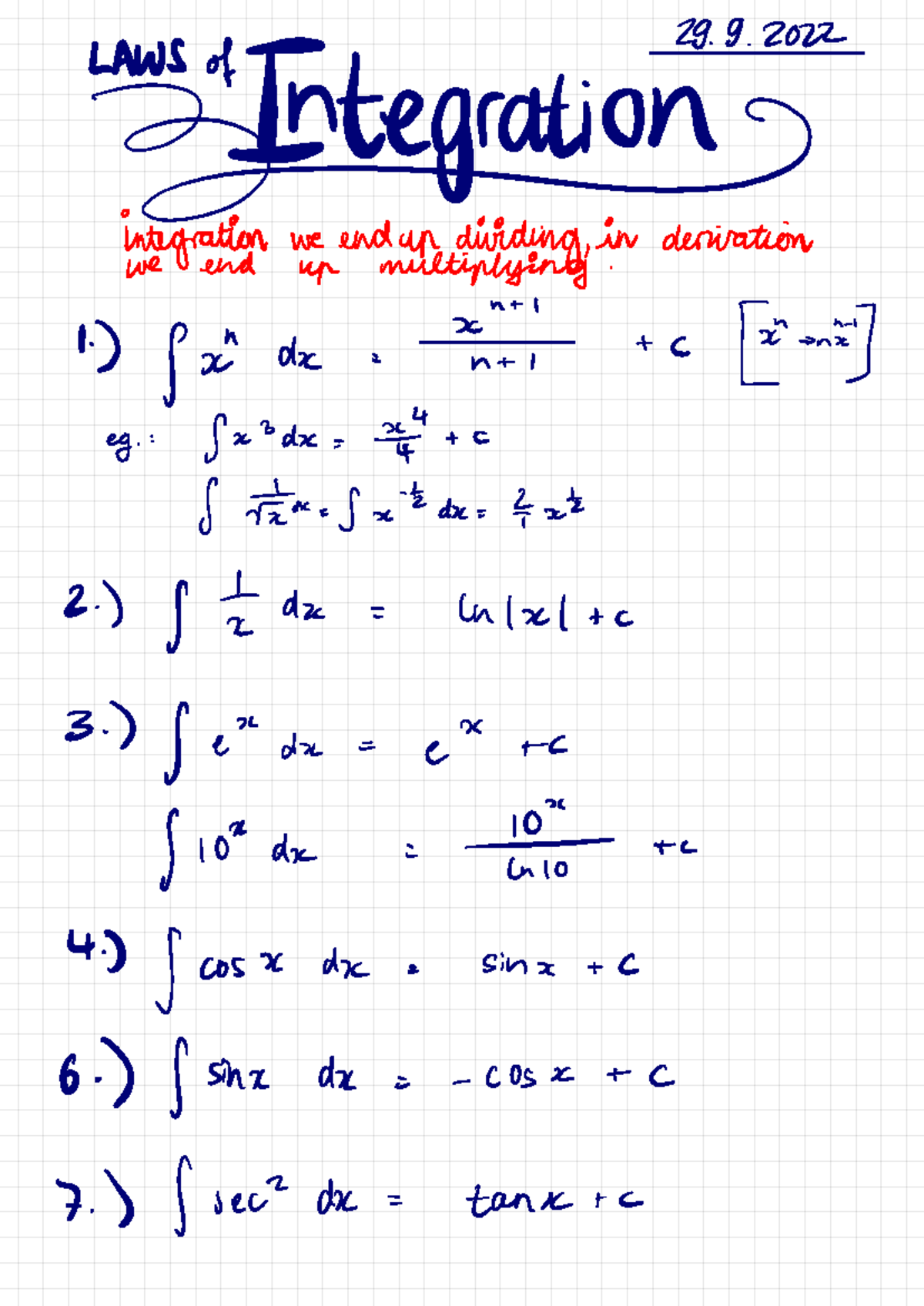 Integration - LAWS of \ Integrating integration we endure dividing .in ...