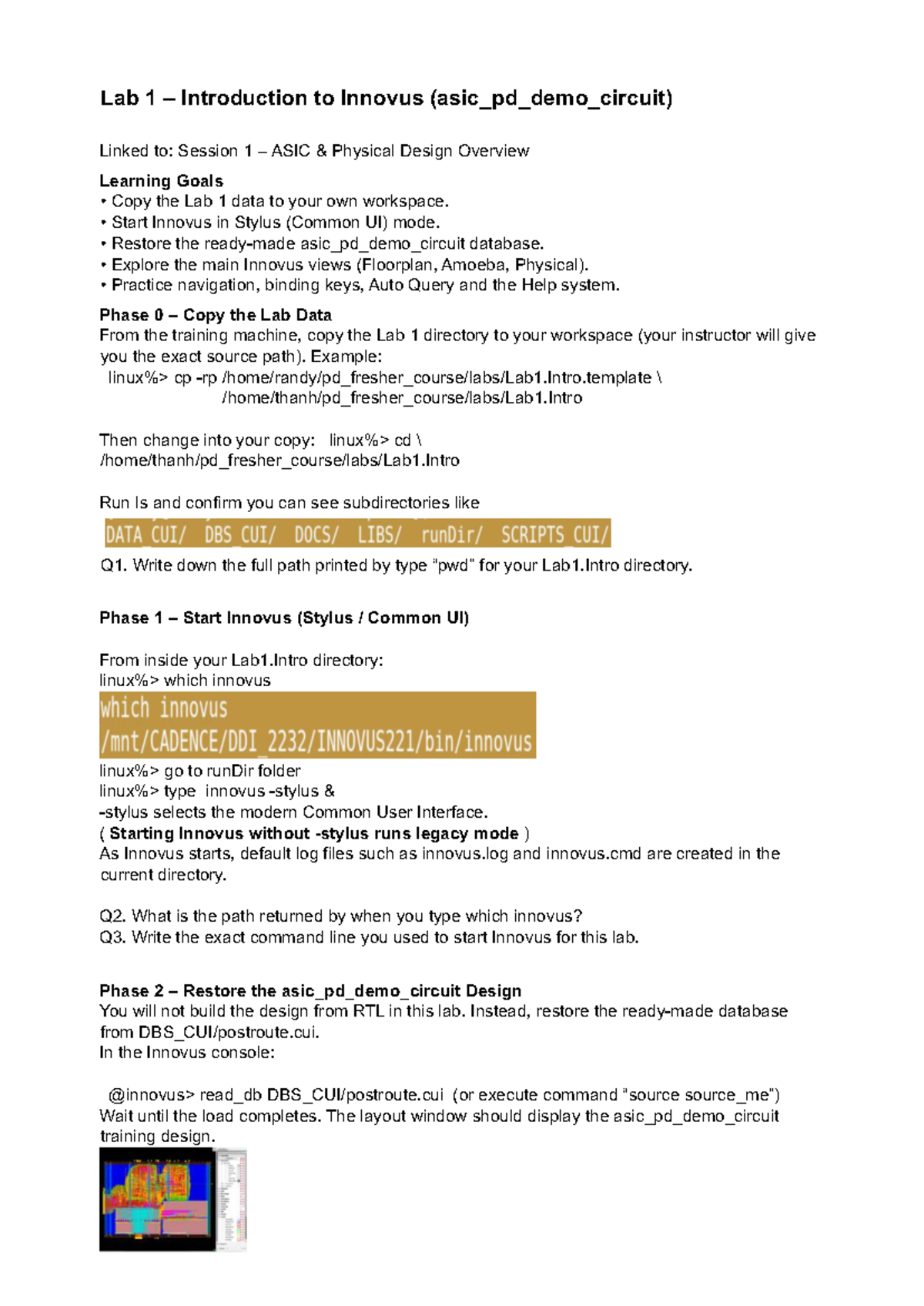 Lab 1: Introduction to Innovus (asic_pd_demo_circuit) - Session 1 ...