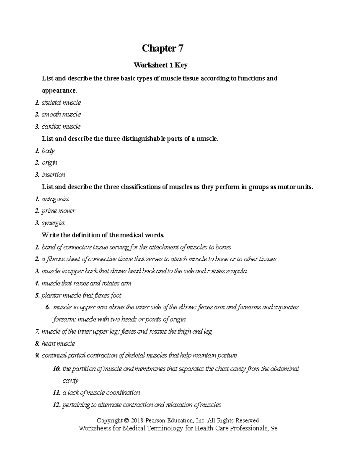 Chapter 7 Worksheet Key - Chapter 7 Worksheet 1 Key List and describe ...