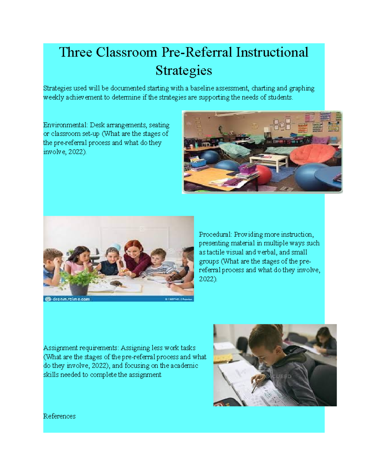 Child Study Team Strategies: Pre-Referral Instructional Methods - Studocu