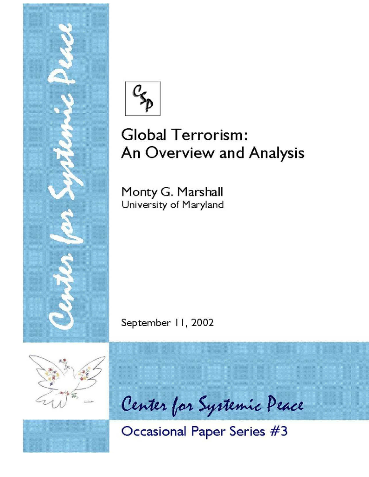 GLOBAL TERRORISM: AN OVERVIEW AND ANALYSIS (INSCR) - Studocu