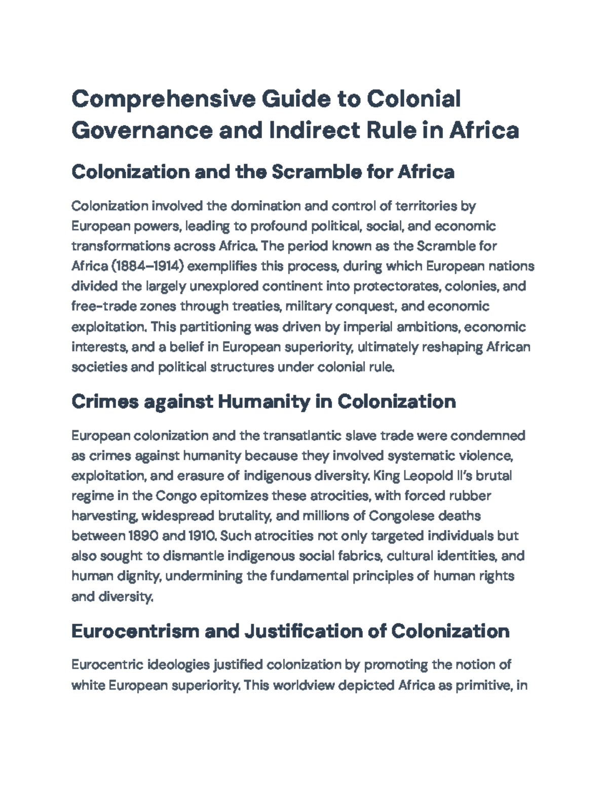 Comprehensive Guide to Indirect Rule & Colonial Governance in Africa ...