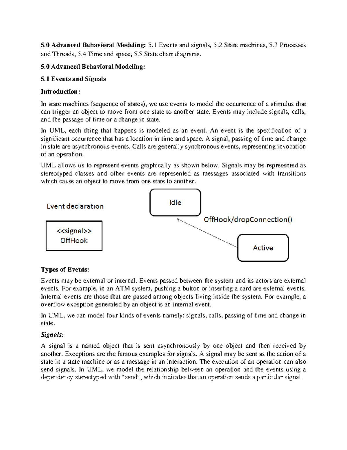 OOAD Unit 5: Advanced Behavioral Modeling, State Machines, and Threads - Studocu