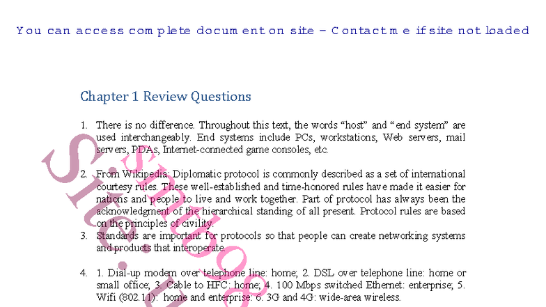 Chapter 1 Review Questions - Solution Manual for Computer Networking ...