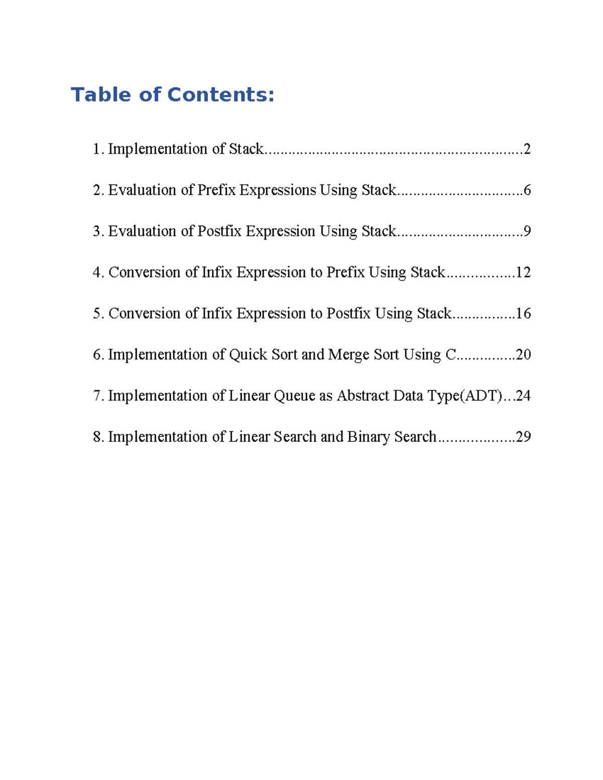 Lab Report: DSA - Stack Implementation & Expression Evaluation - Studocu