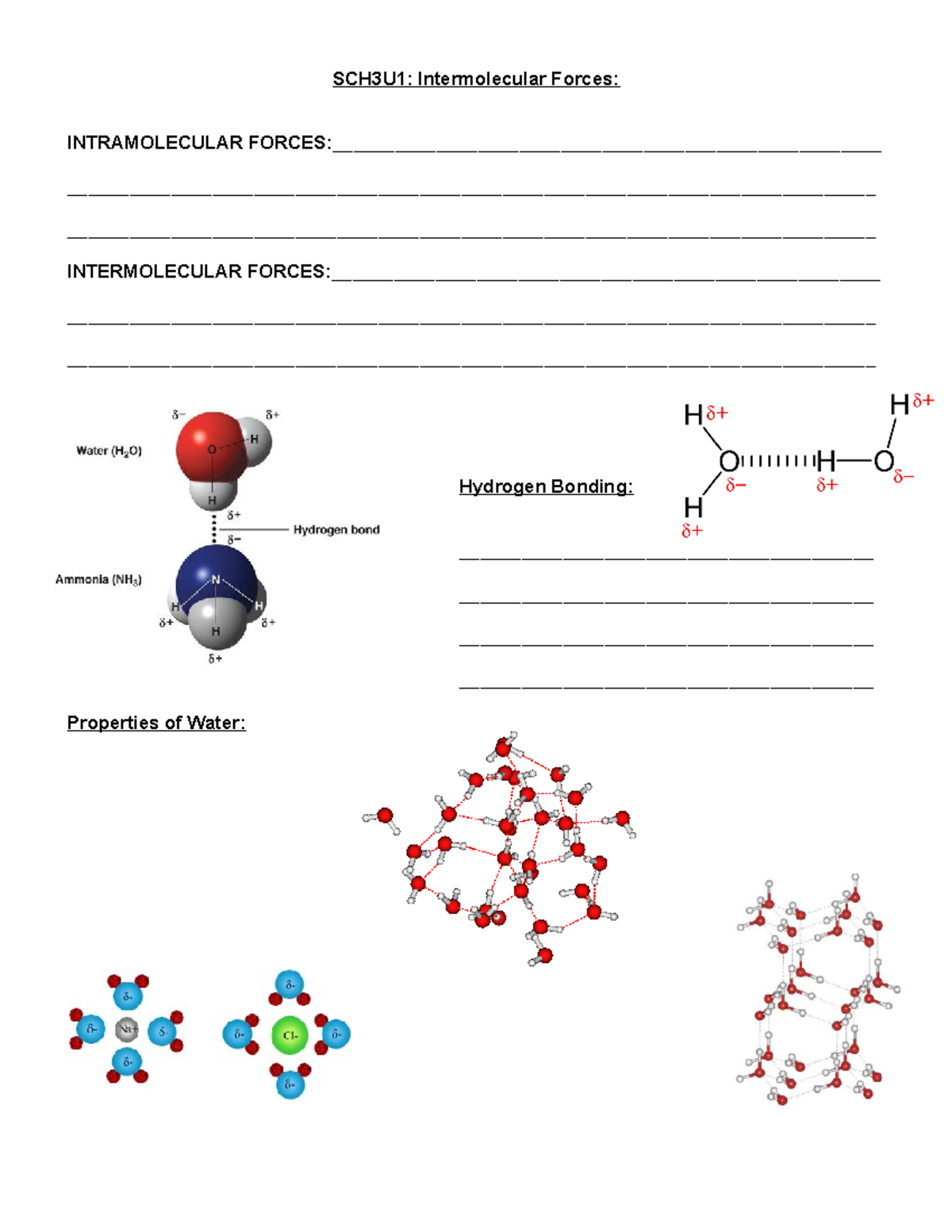Intermolecular Forces - SCH3U1: Intermolecular Forces: INTRAMOLECULAR ...