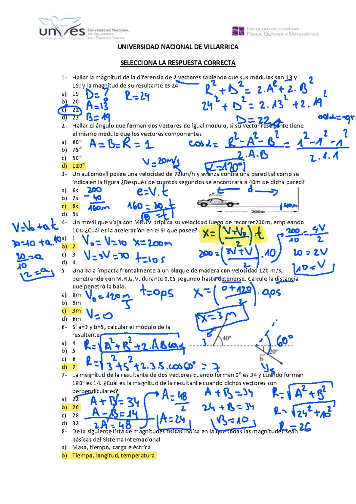 Resolución de Formativa - Ejercicios de Vectores y Movimiento - Studocu