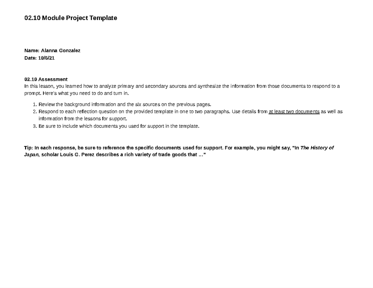 02 10 WH Alanna Gonzalez - Google Docs - 02 Module Project Template ...