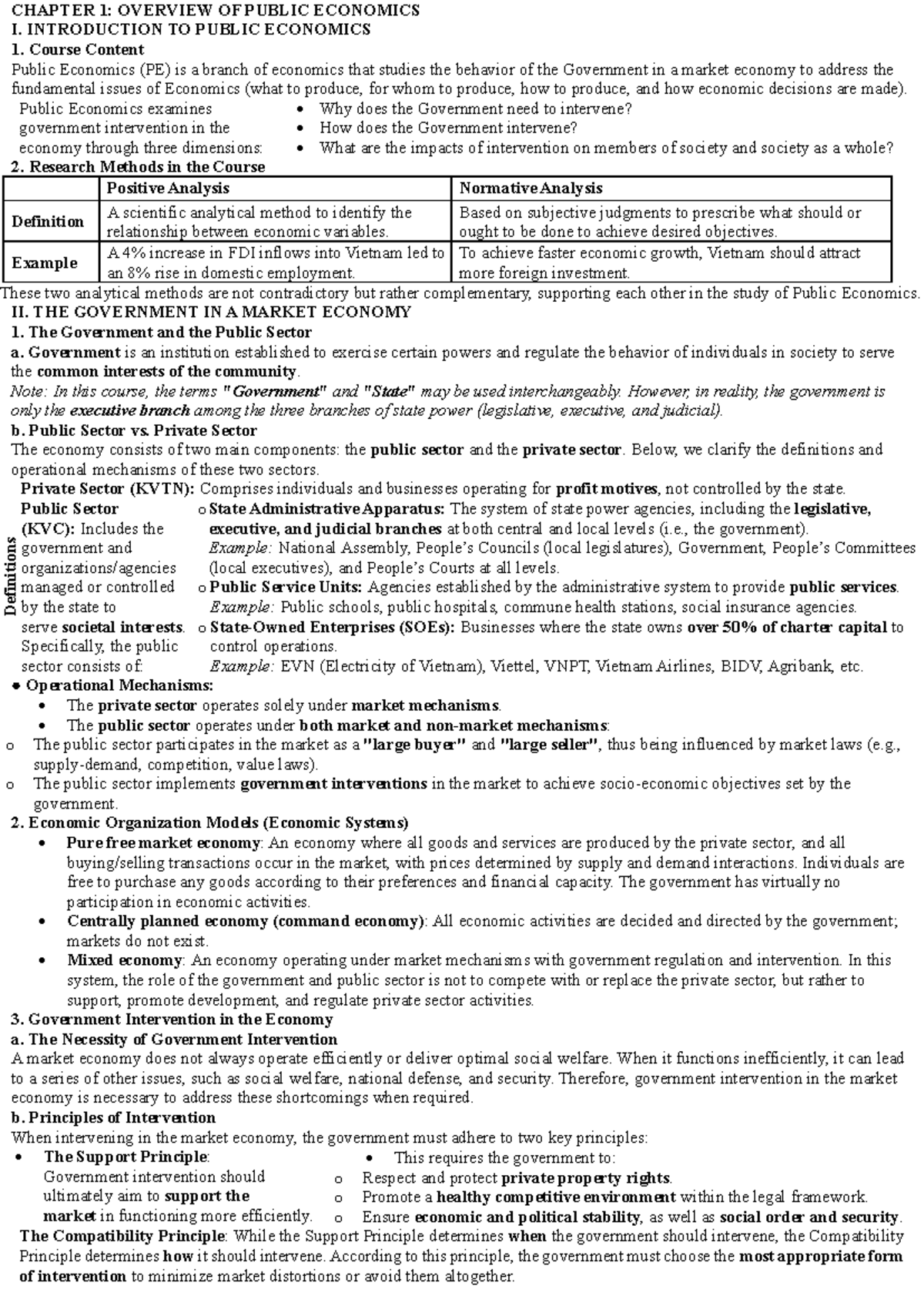 Chapter 1: Overview of Public Economics - Definitions and Key Concepts ...