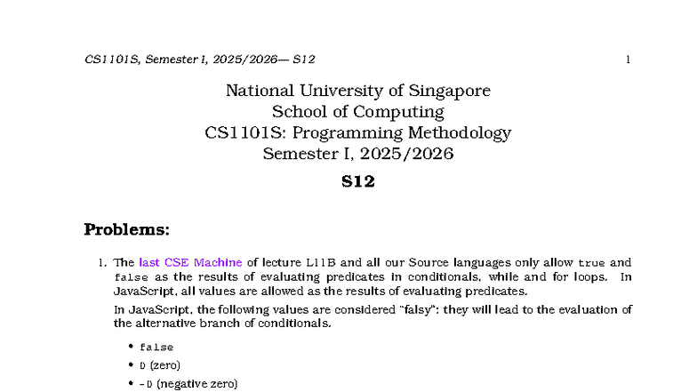 Studio-S12 - Studio 12 for AY25/26 s1 - CS1101S, Semester I, 2025/2026— S12 1 National ...