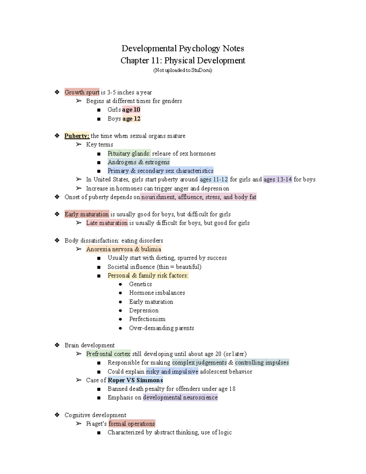 Developmental Psychology: Physical Development - Developmental ...