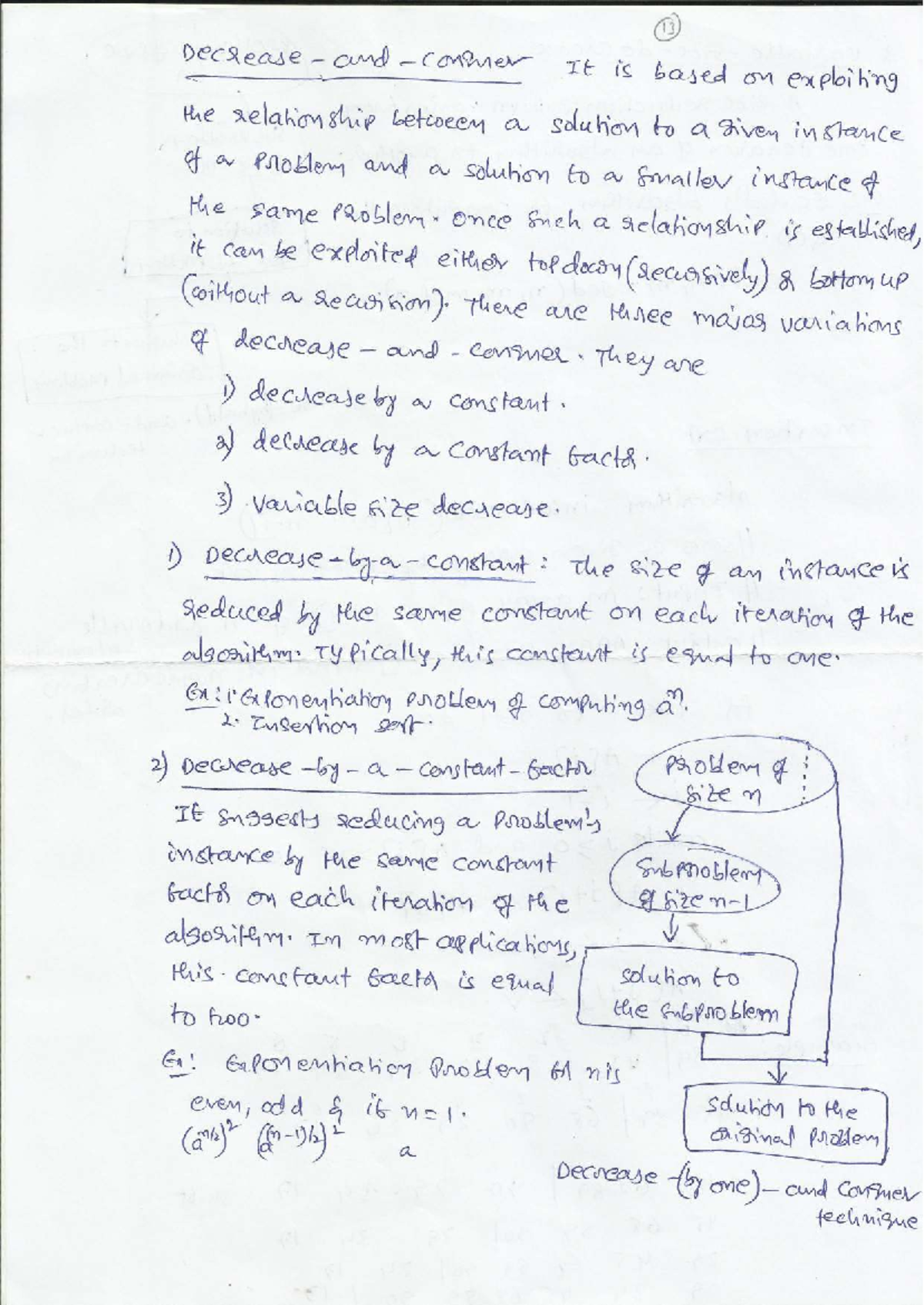 Unit 3 - Decrease and Conquer Techniques in Algorithms (CS205) - Studocu