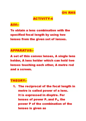 Physics Lab Activity 2: Refraction & Lateral Displacement Experiment ...