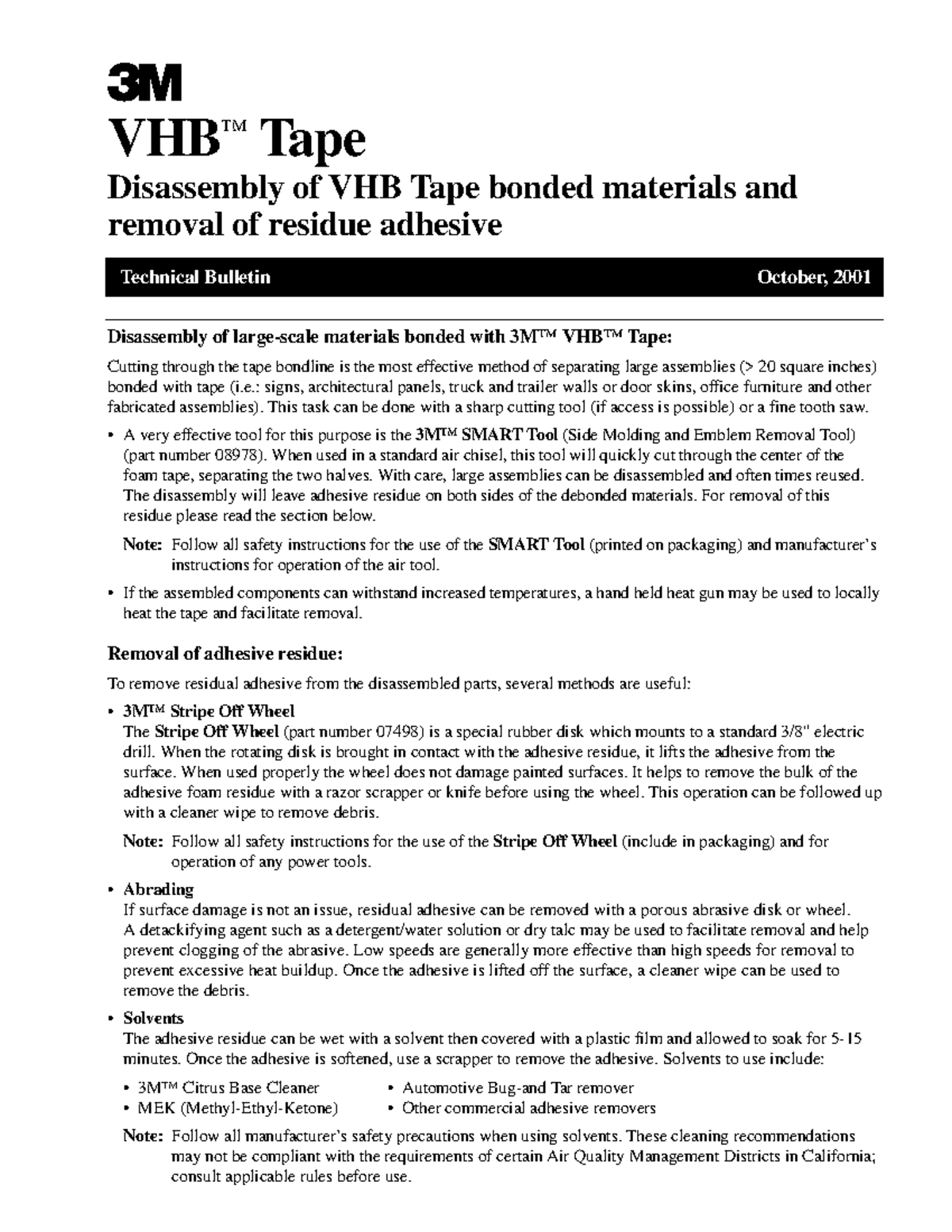 3M VHB Tape Disassembly & Adhesive Removal Guide - Studocu