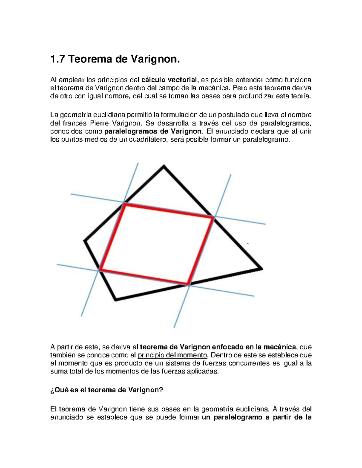 Teorema de Varignon en Mecánica: Fundamentos y Aplicaciones - Studocu