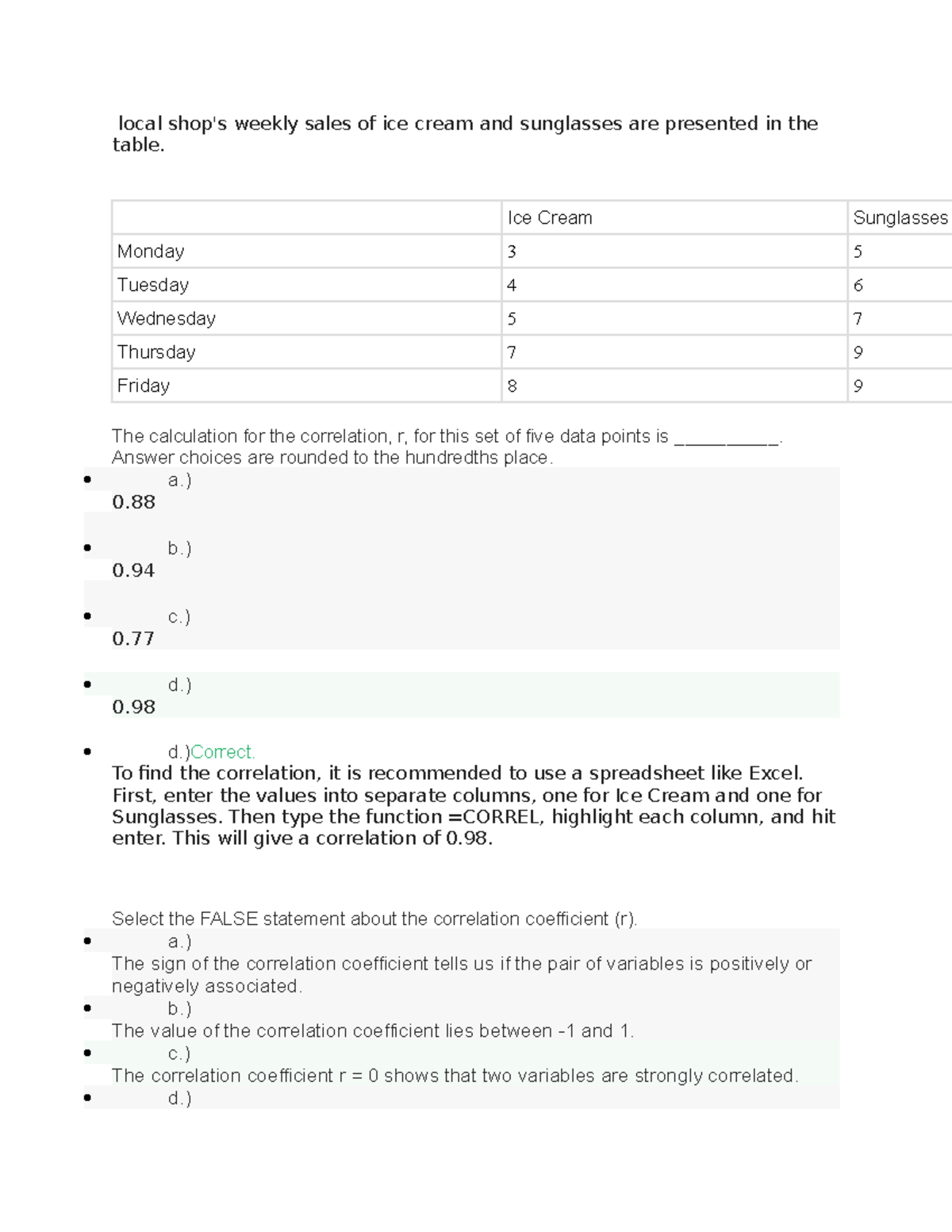 Stats Challenge 4: Correlation & Variables Analysis - Studocu