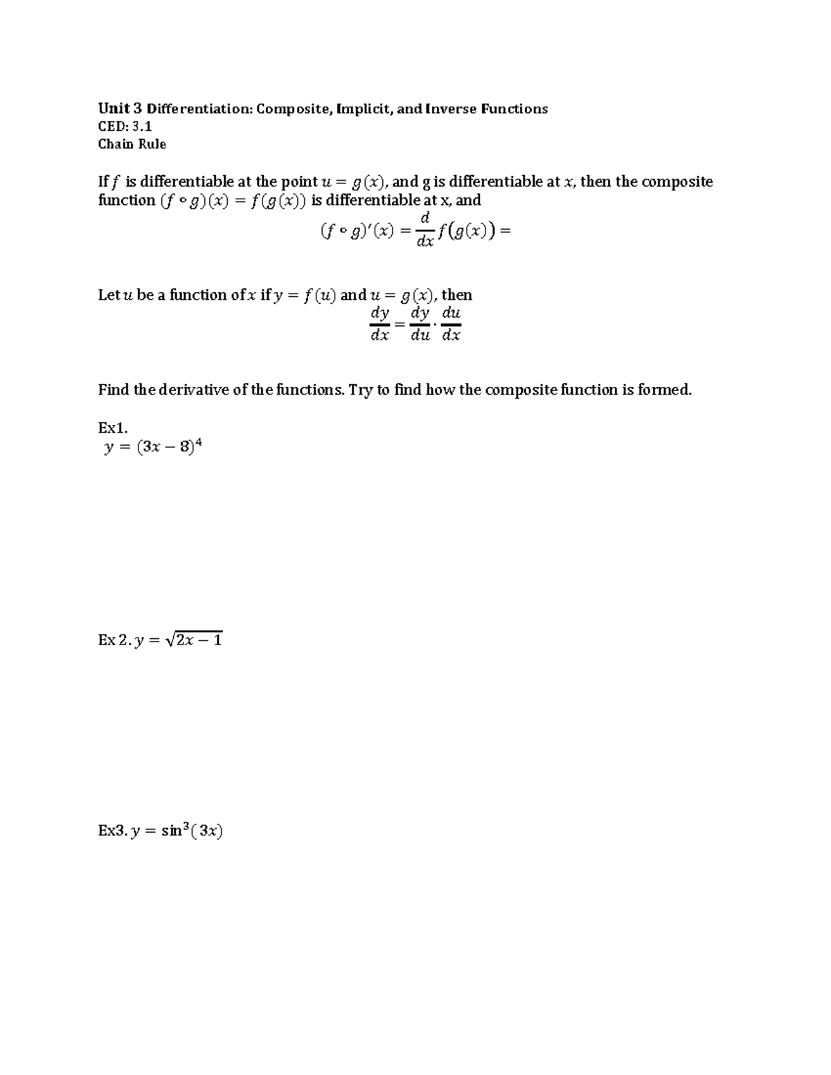 Chain Rule - Unit 3 Differentiation: Composite, Implicit, and Inverse ...