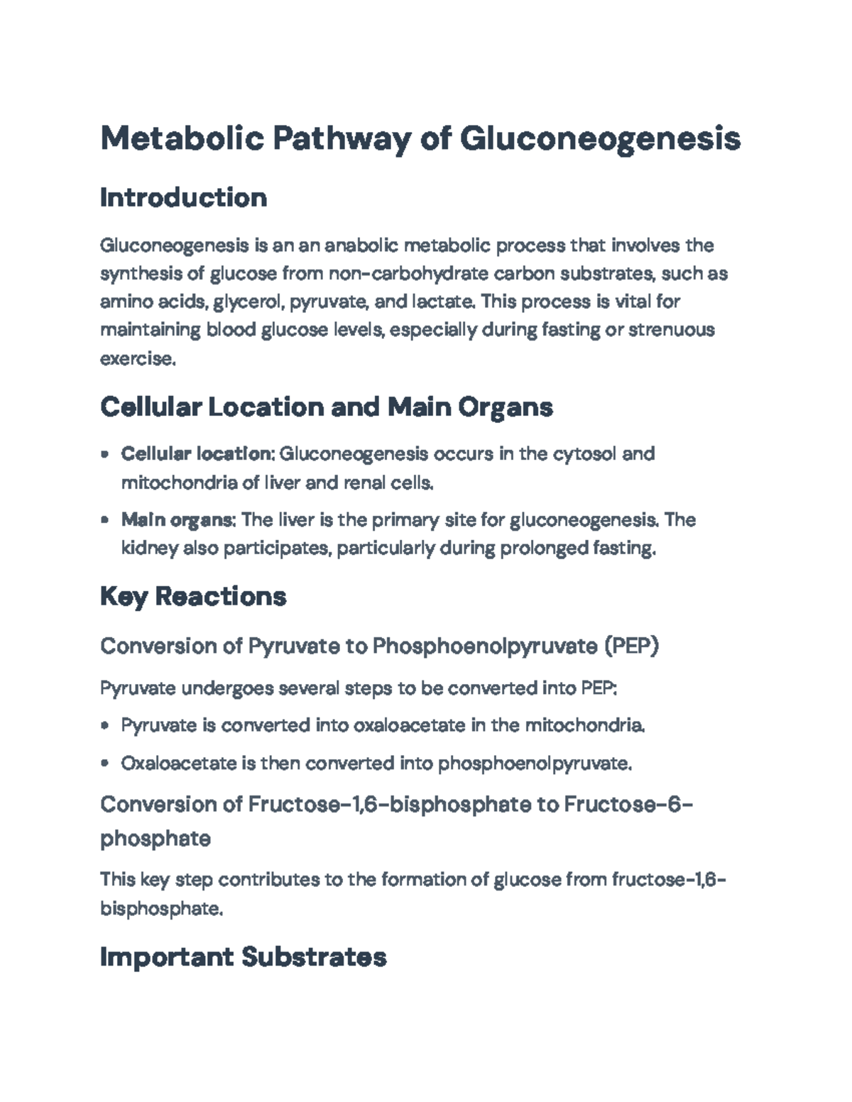 Metabolic Pathway of Gluconeogenesis: Processes and Regulation ...