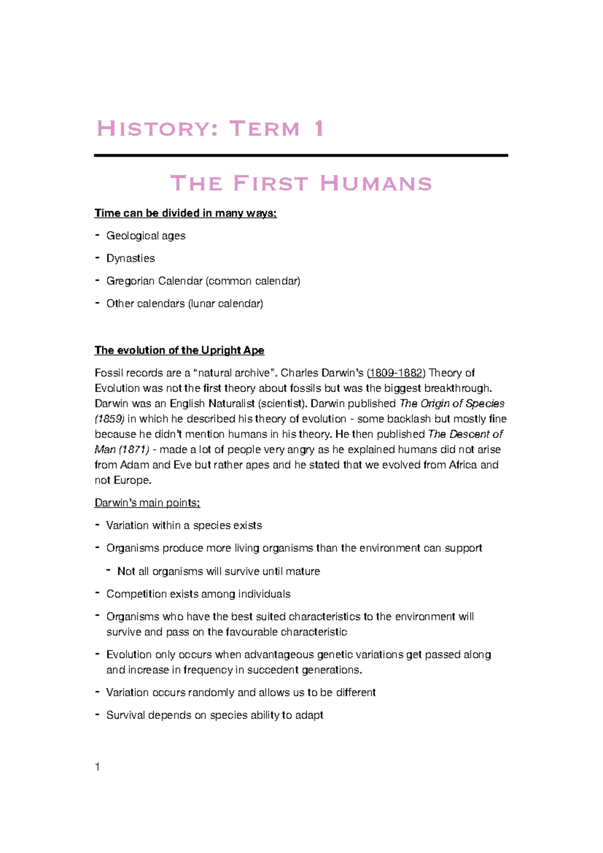 History 114 - Term 1: Overview of Human Evolution & Civilizations - Studocu