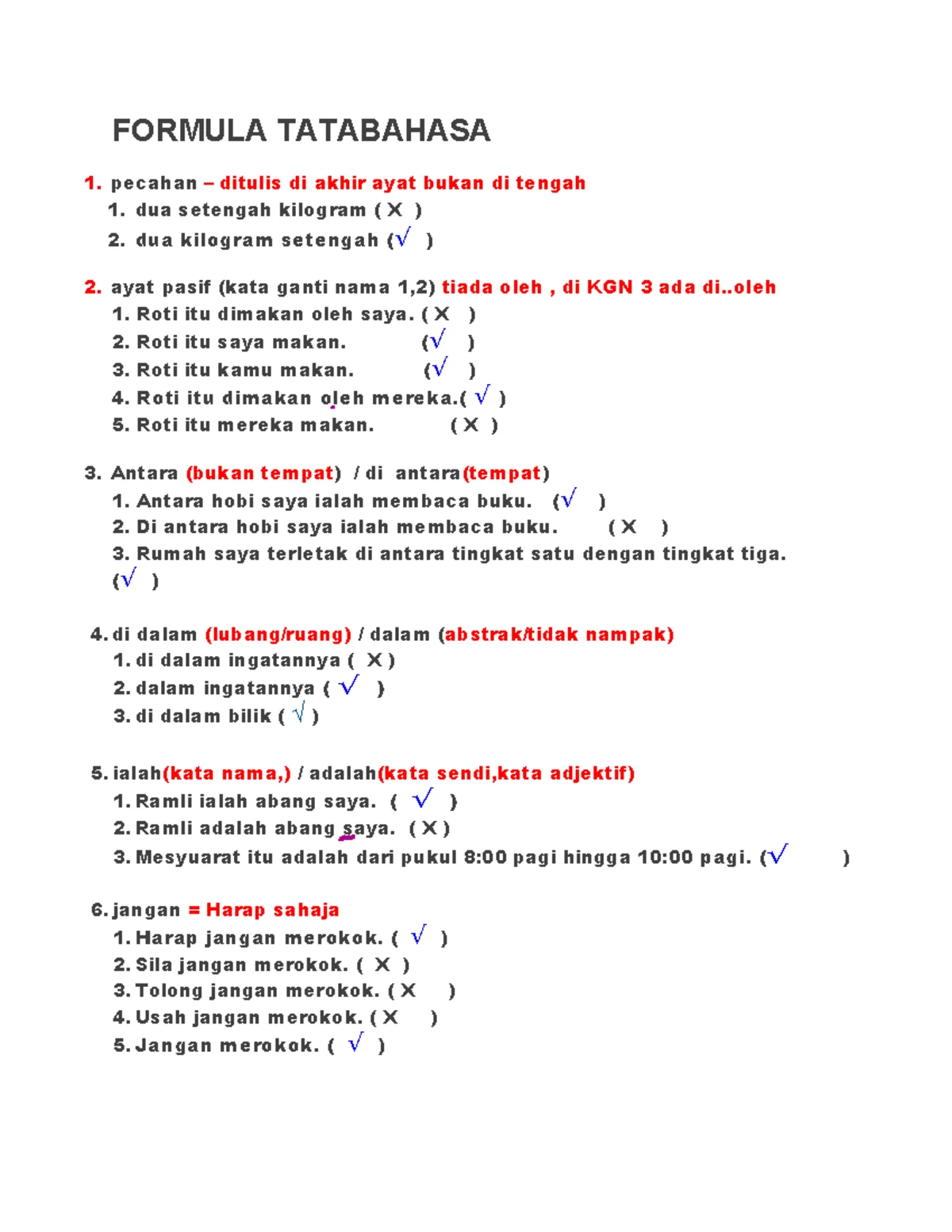 Senarai Kosa Kata Sama Makna - Rujukan untuk Karangan - Studocu