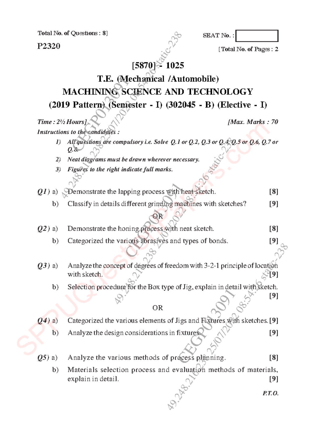 Be mechanical-engineering semester-5 2022 may machining-science-and-technology-msat-pattern-2019 ...