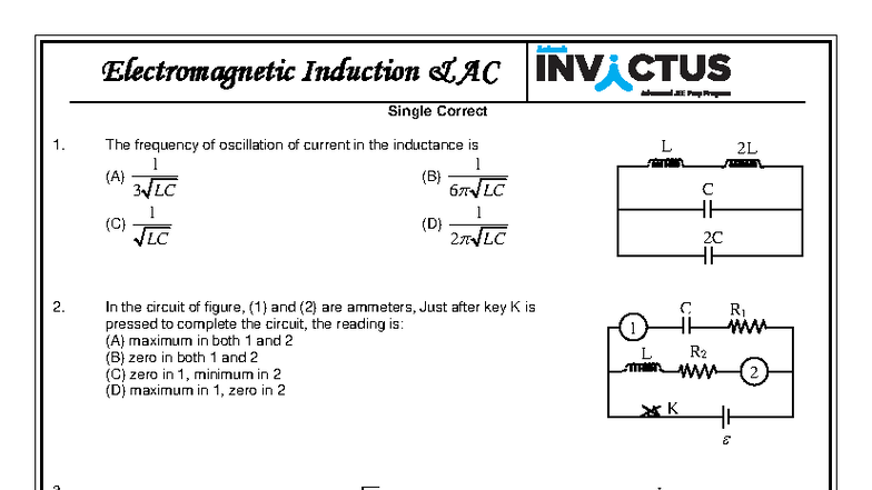 Quiz 5: Electromagnetic Induction AC Concepts and Problems - Studocu
