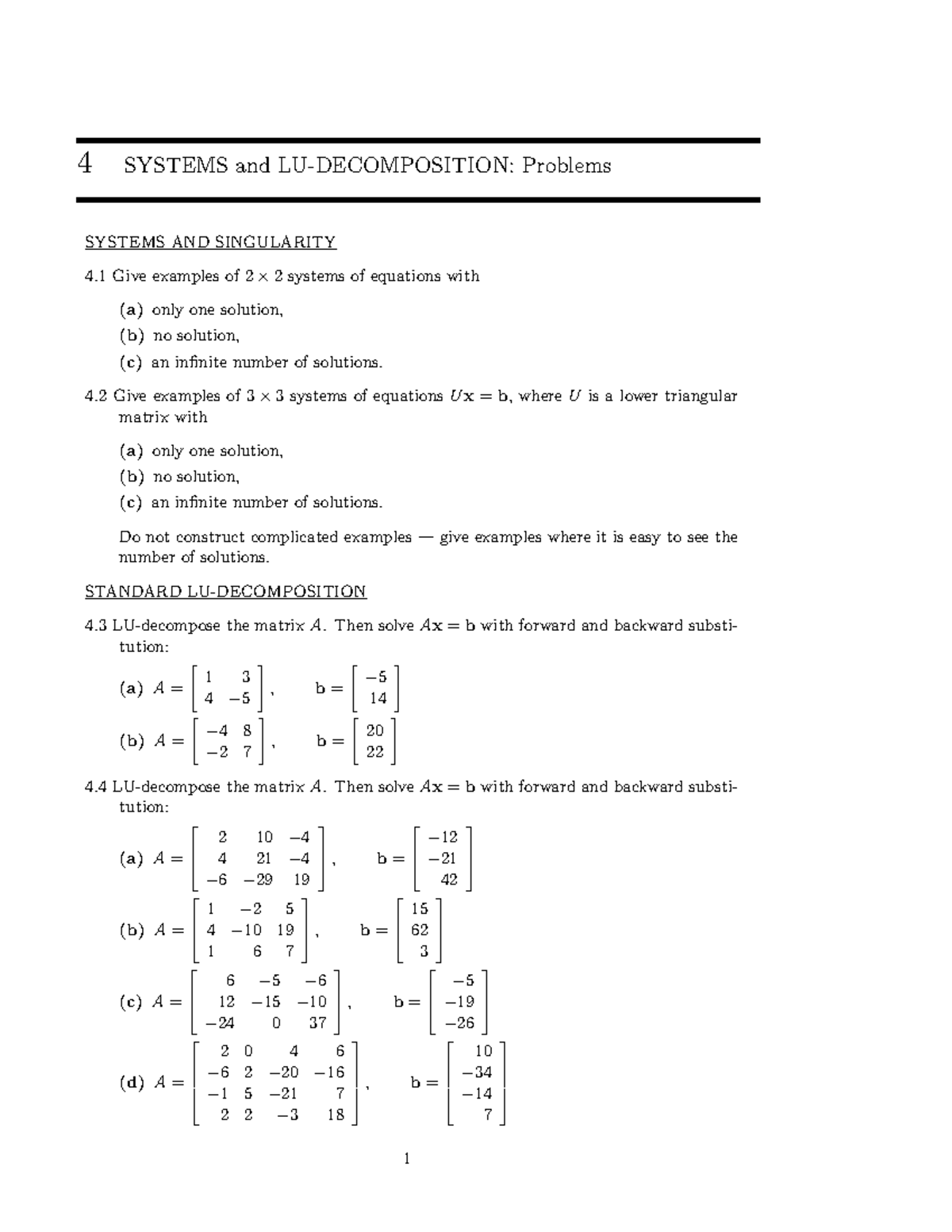 PLA4 Systems: Solving Equations & Cholesky Decomposition Techniques ...