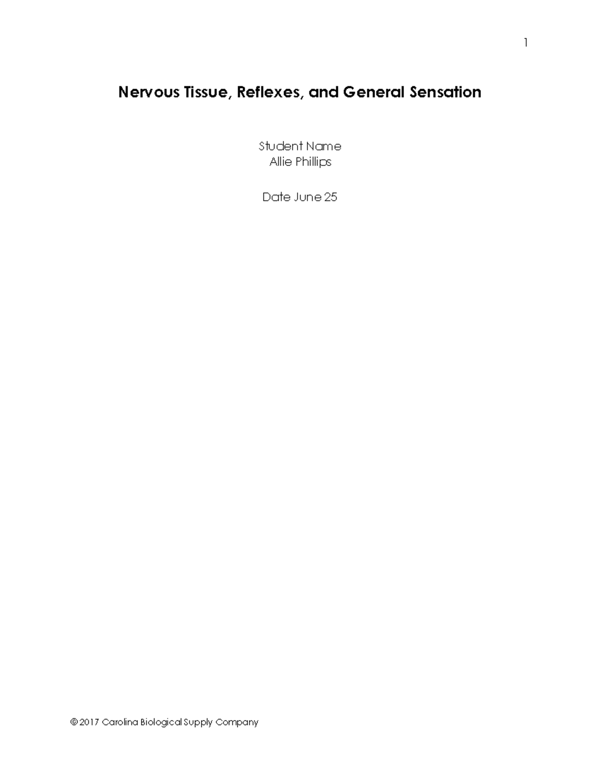 Lab 5 - Nervous Tissue Reflexes and Sensation Analysis - Studocu