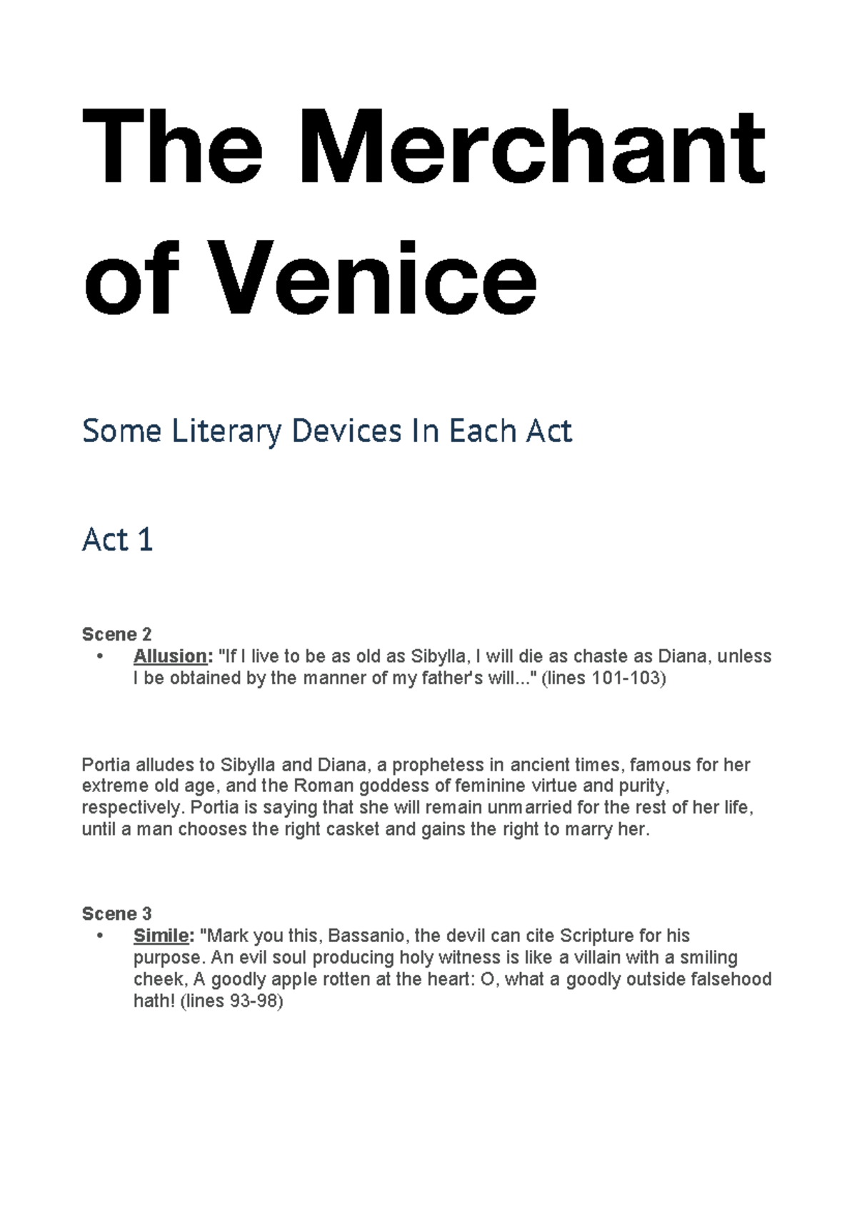 Basic techniques On Merchant of Venice - The Merchant of Venice Some ...