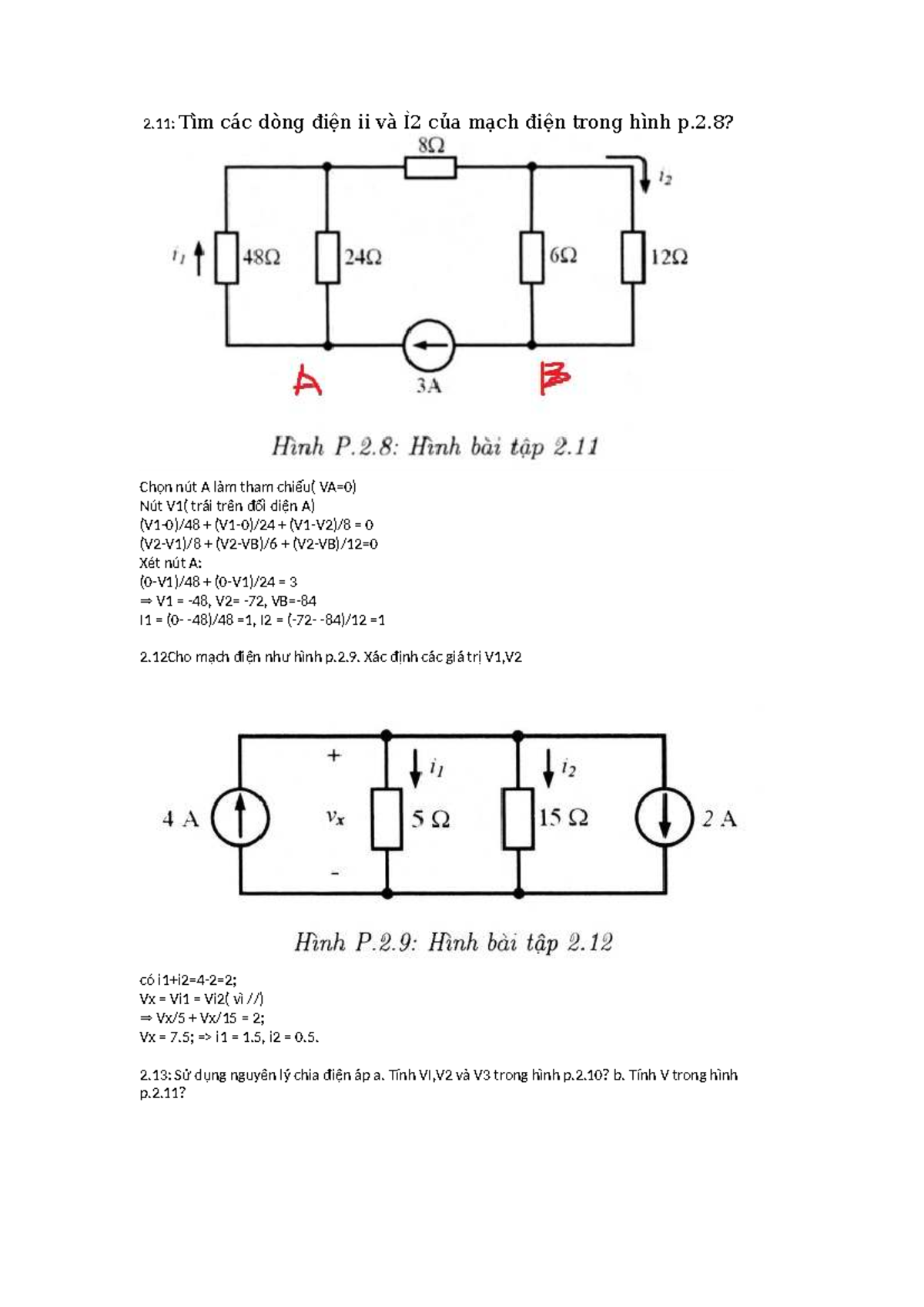Bt ktd - Aaa: Phân Tích Mạch Điện và Tính Toán Điện Áp - Studocu