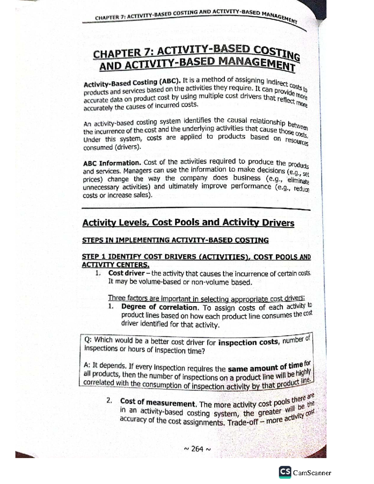 CHAPTER 7: COSTING AND MANAGEMENT - ABC Costing Overview - Studocu