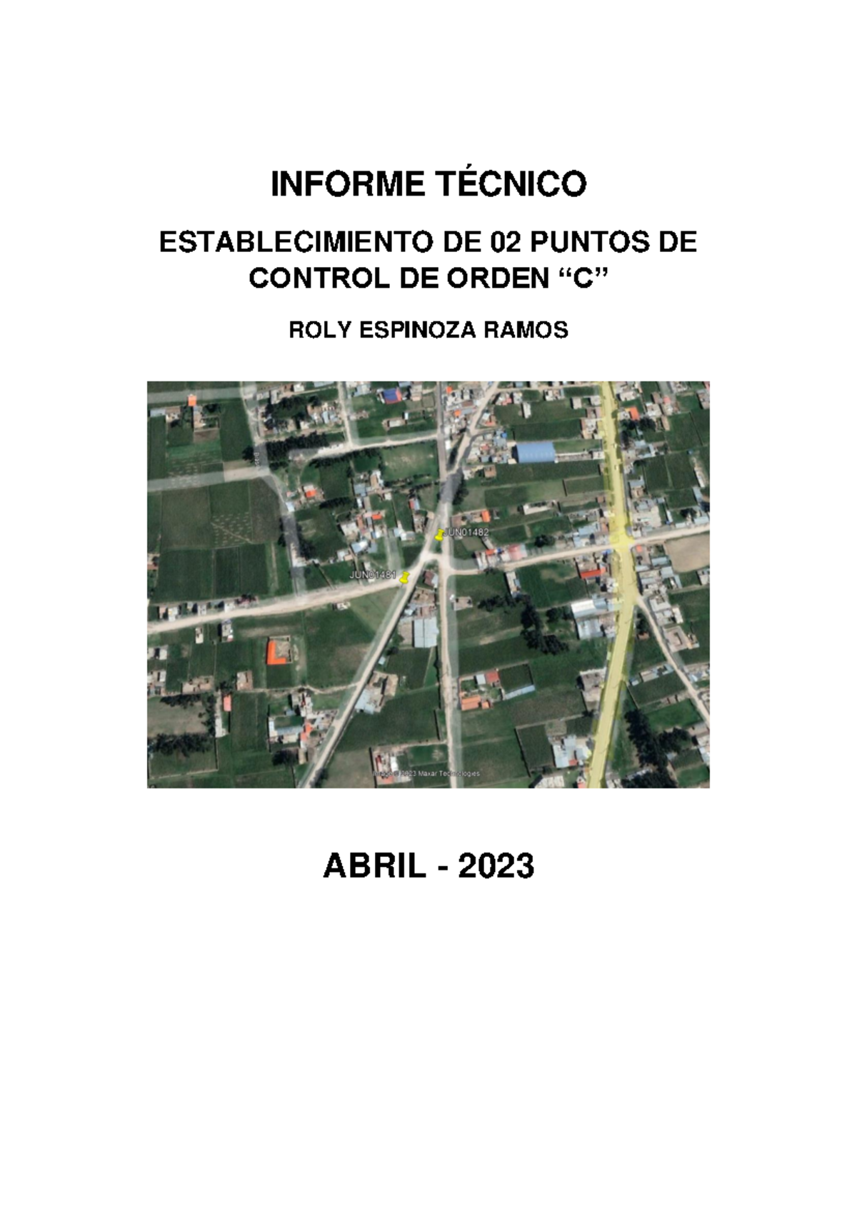 Informe Técnico: Establecimiento de Puntos de Control Geodésico ...