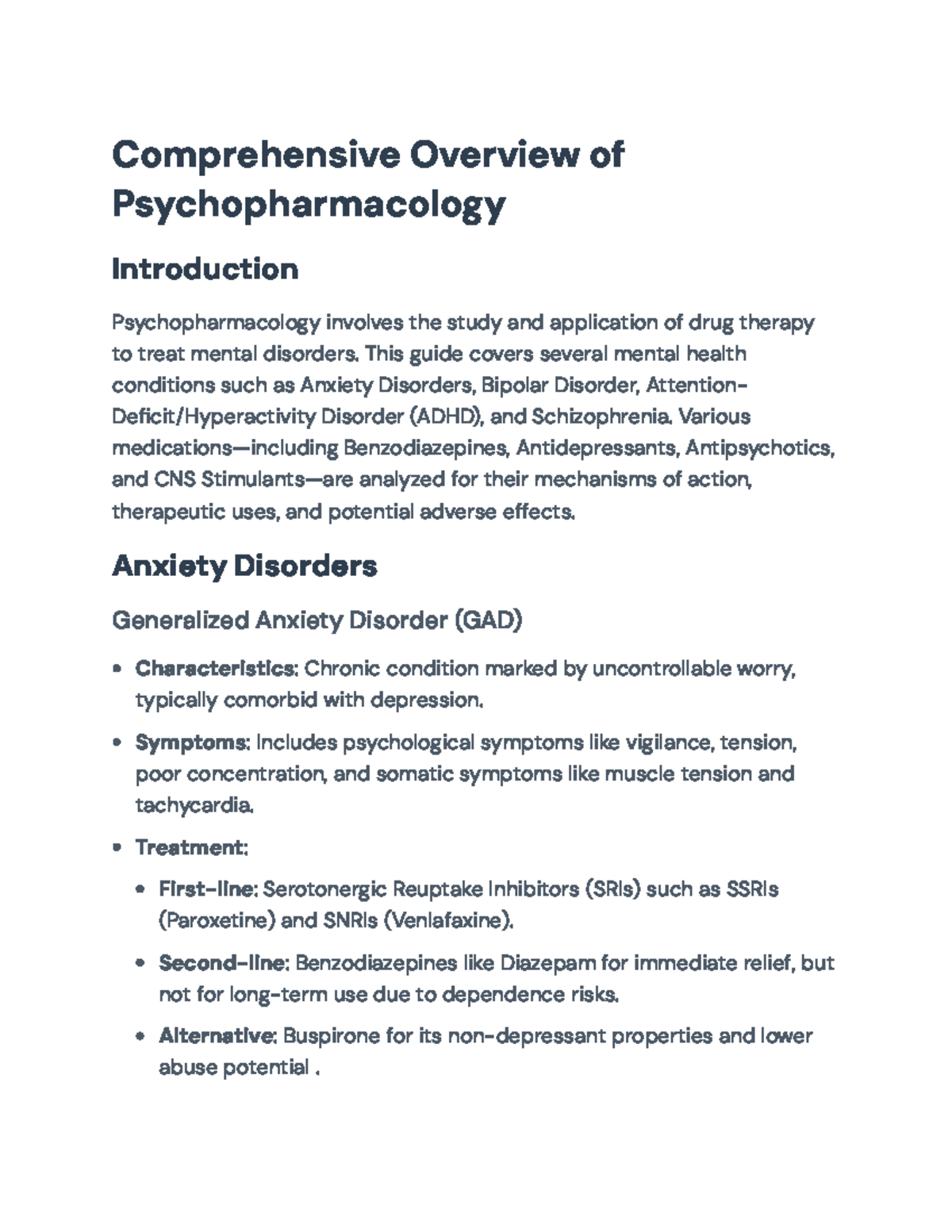 Comprehensive Guide to Psychopharmacology in Mental Health Treatment ...