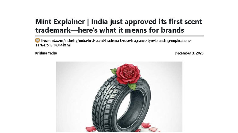Mint Explainer: India's First Scent Trademark and Its Impact on Brands ...