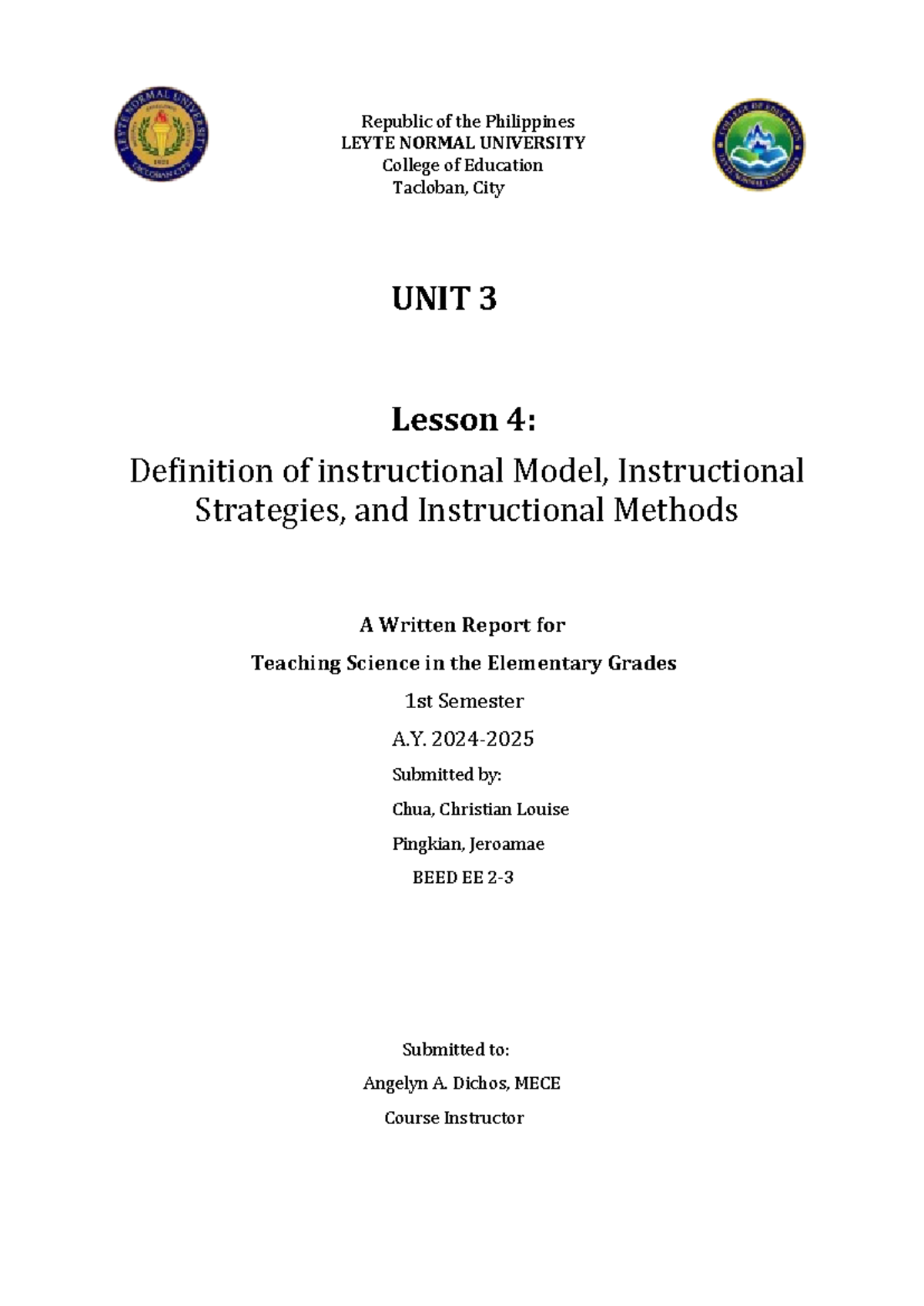 BEED EE 2- Unit 3 Lesson 4: Guidelines for Developing Instructional Materials - Studocu