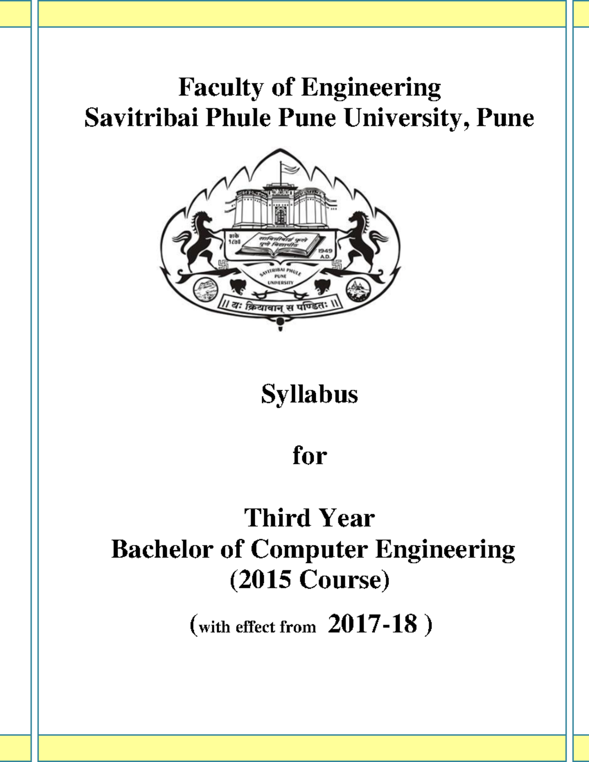 Third Year Computer Engineering Syllabus (2015 Course) Overview - Studocu