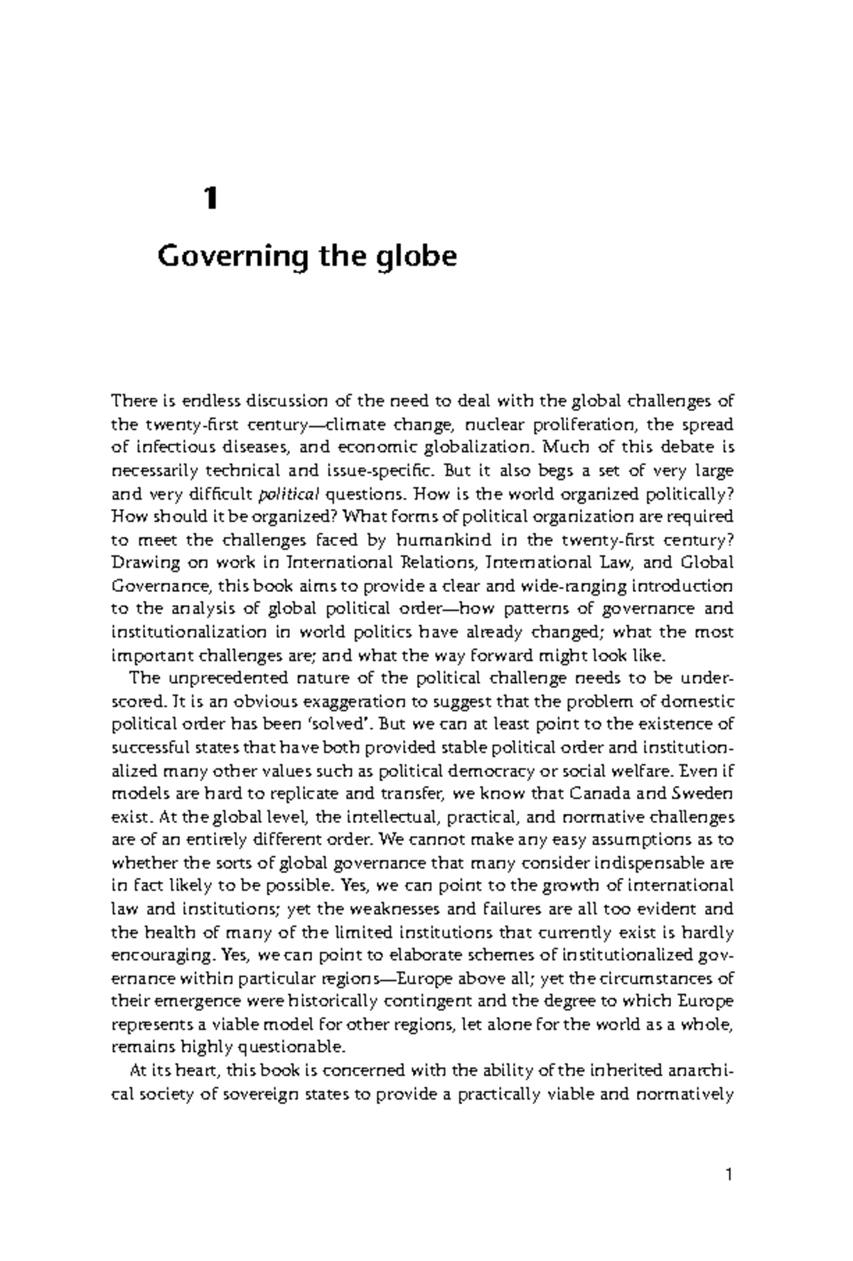GOV 101: Analyzing Global Political Order and Governance Challenges ...