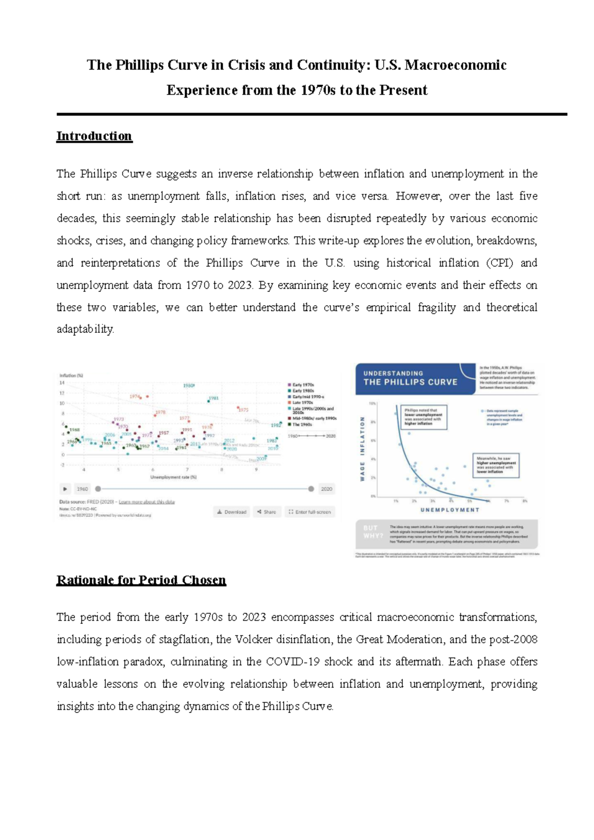 The Phillips Curve: U.S. Macroeconomic Trends from 1970s to 2023 - Studocu