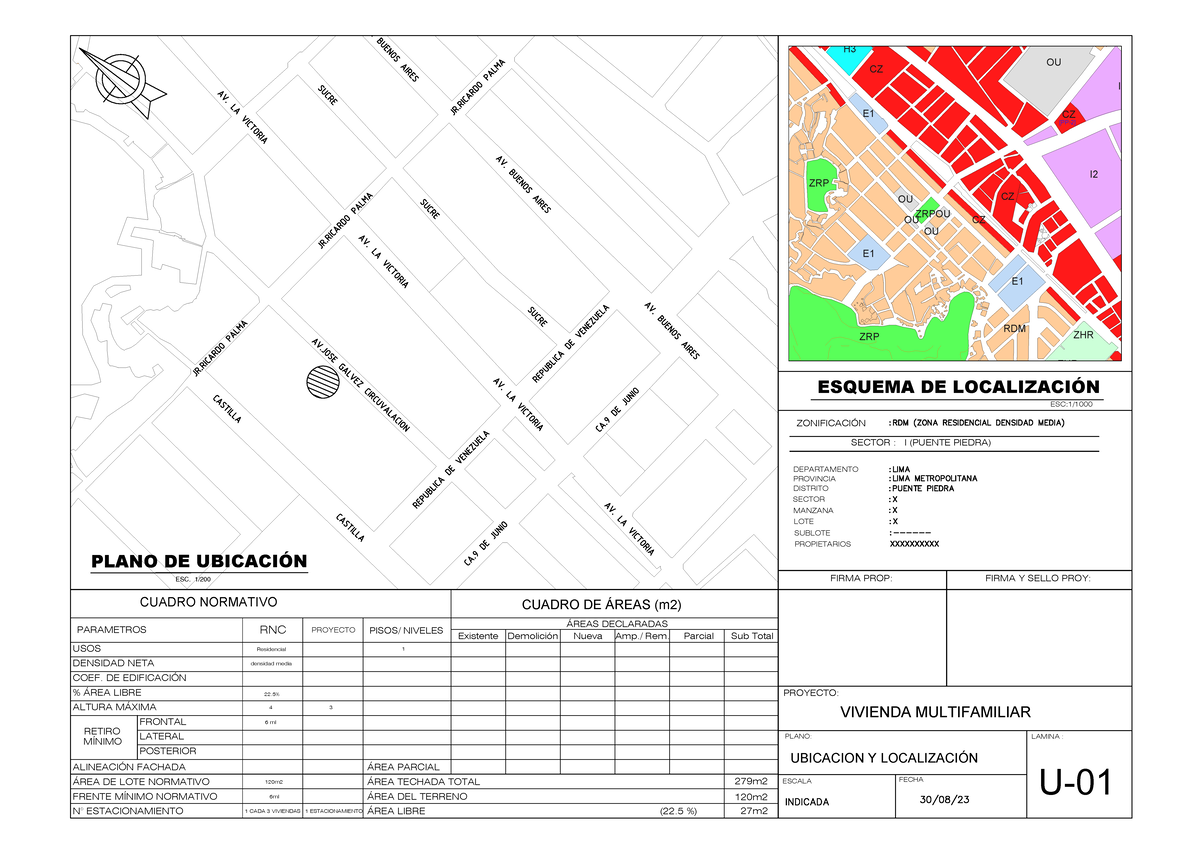 Plano Ubicacion Multifamiliar-Layout 1 - H CZ E I ZRP OU E RDM ZRP ZHR ZHR E OUZRPOU OU CZ CZ OU ...