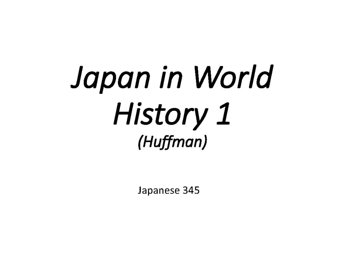 Japan in World History: Cultural, Political, and Historical Analysis ...